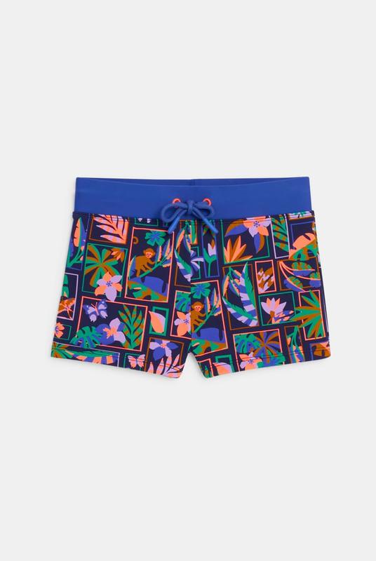 Boy's yellow printed Bermuda-style swimming trunks | Okaïdi-Obaïbi ...